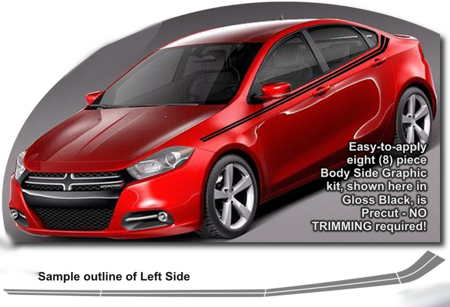 Dodge Dart Body Side Graphics Kit 2 2013 2014