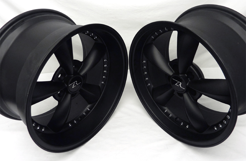 Flat Black Mustang ® Bullitt Style Wheels 18x9 18x10