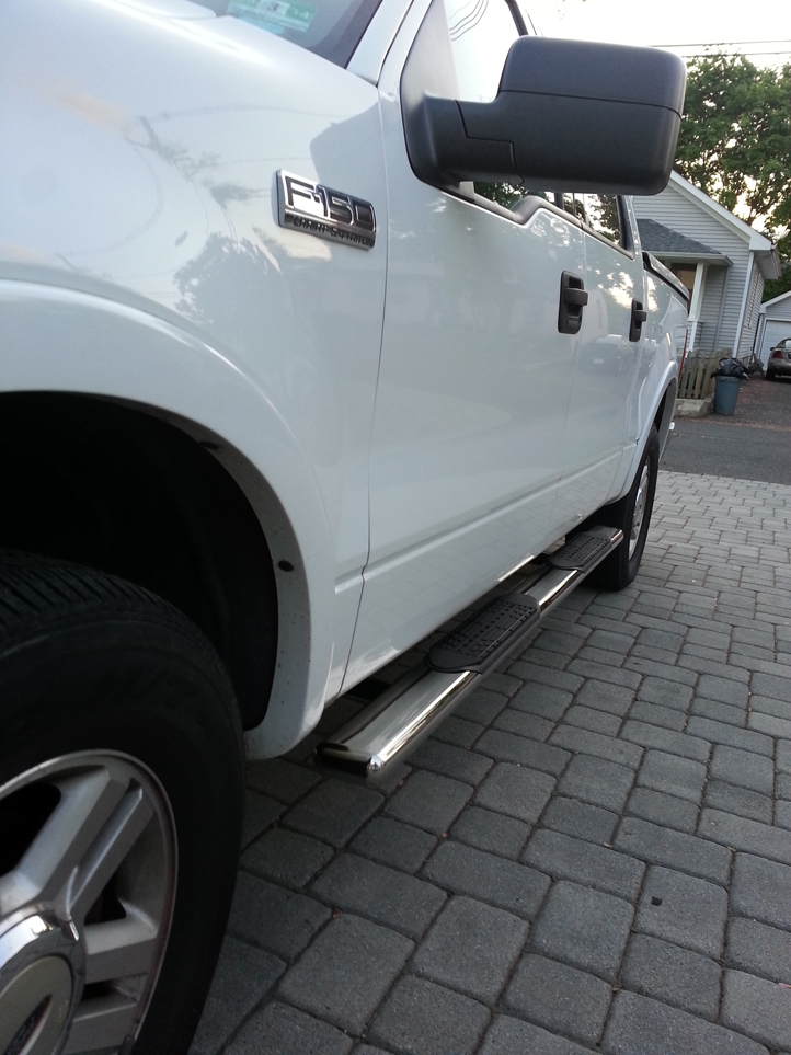 Ford F150 5" Oval Nerf Bars Bullet Crew Cab Length Stainless Steel 2009 ...