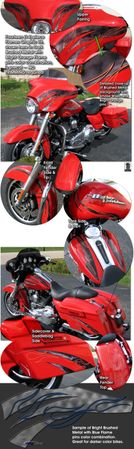Harley-Davidson Street Glide Touring Bike Flame Graphics Kit 3