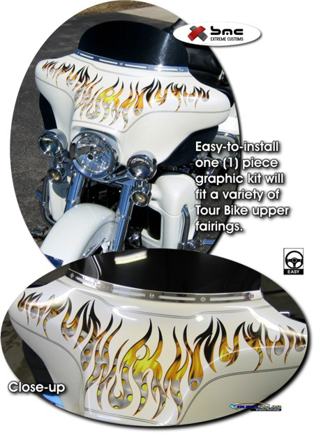 Harley-Davidson Touring Bike Fairing Flame Graphics ATD-HRLYTOURGRPH15