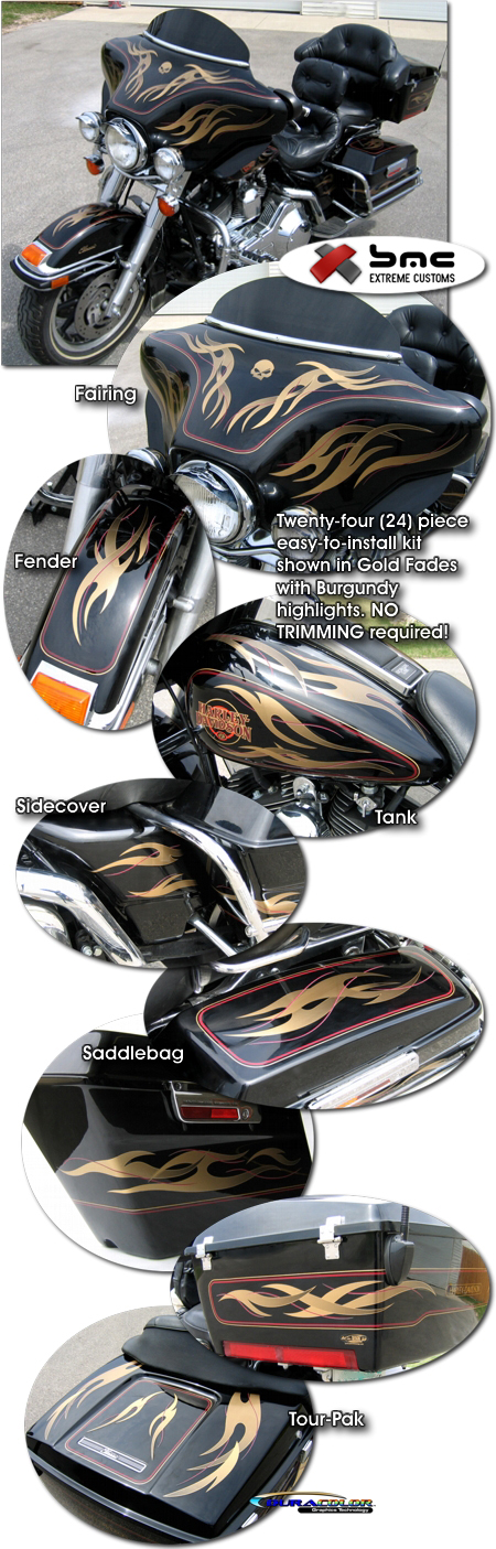 Harley-Davidson Tribal Flames Pins Electra-Glide Graphics Kit