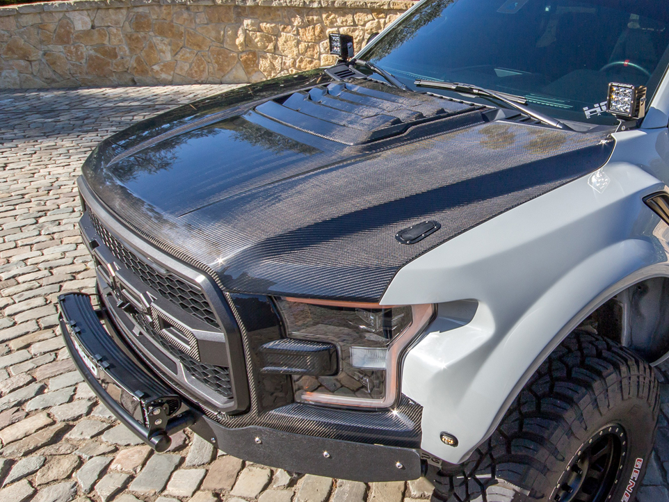HCM RAP1720-CF12HD F-150 Raptor OEM Style Carbon Fiber Hood 2017-2018