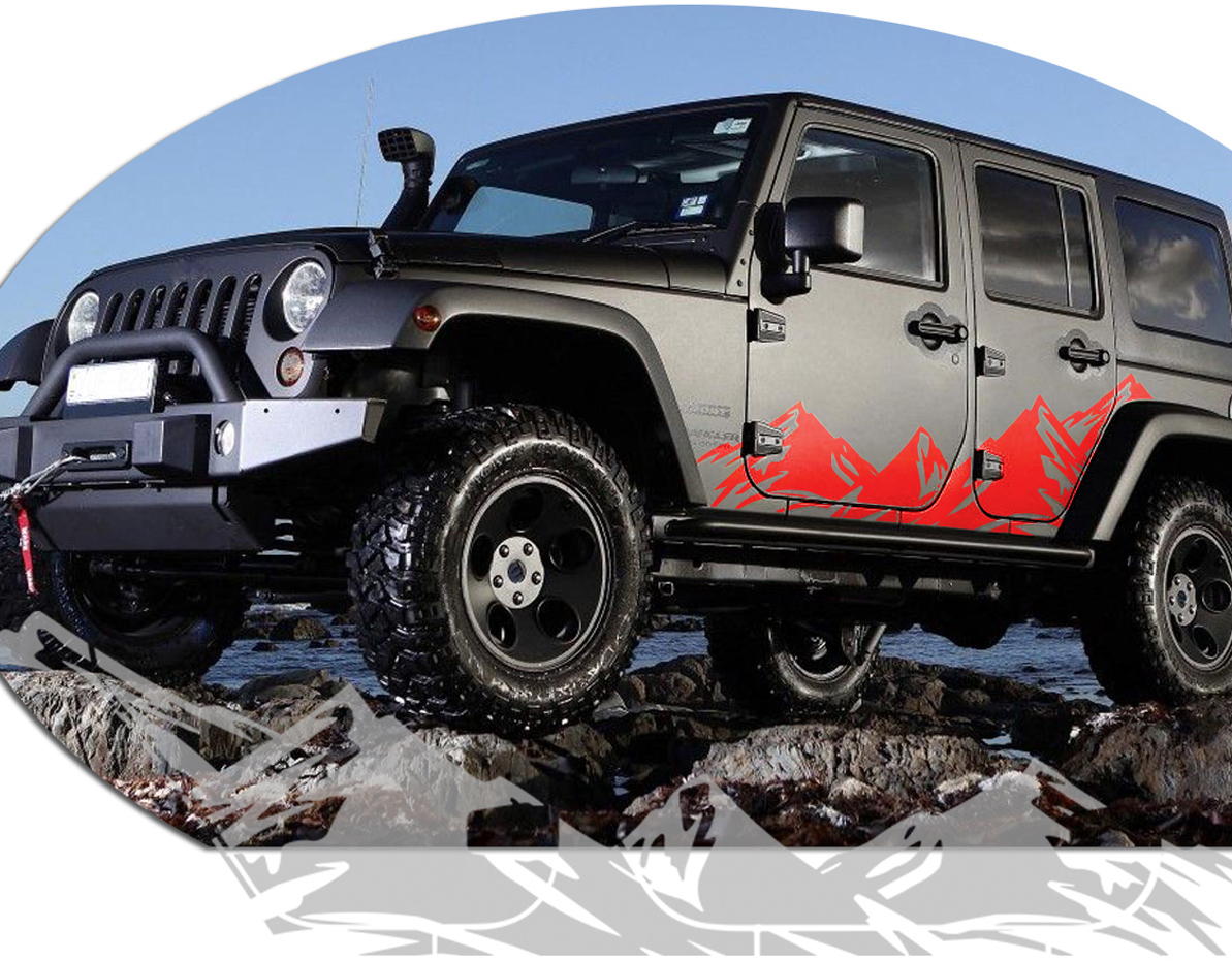 JEEP Wrangler Mountain Range Body Side Graphics Kit 2007-2017