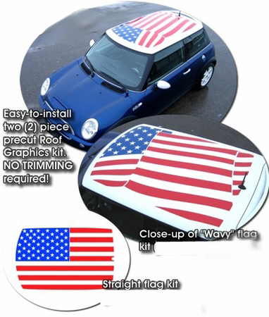 Mini Cooper Roof Graphics United States Flag 2001-2014