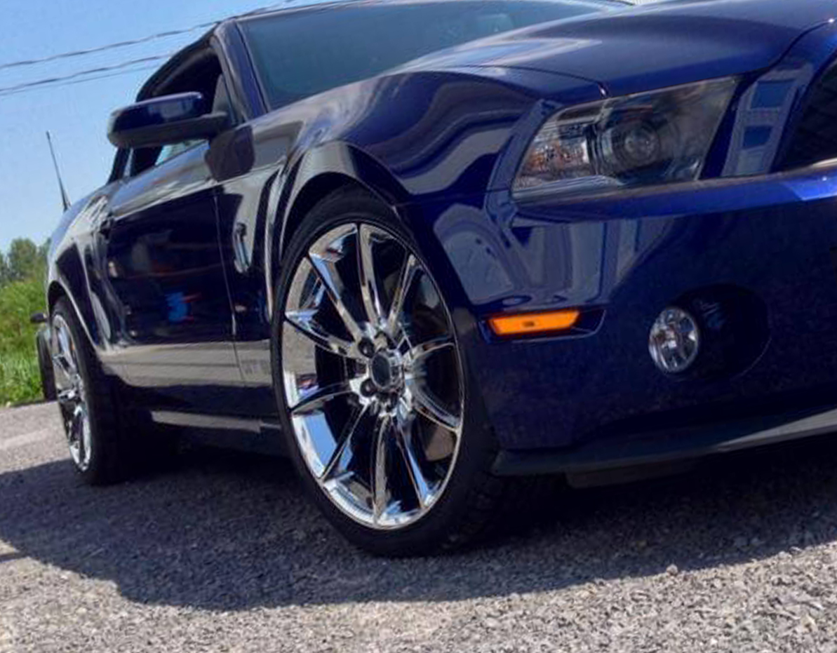 Mustang GT500 Style Chrome 20inch Wheels, Staggered Set 2005-2020