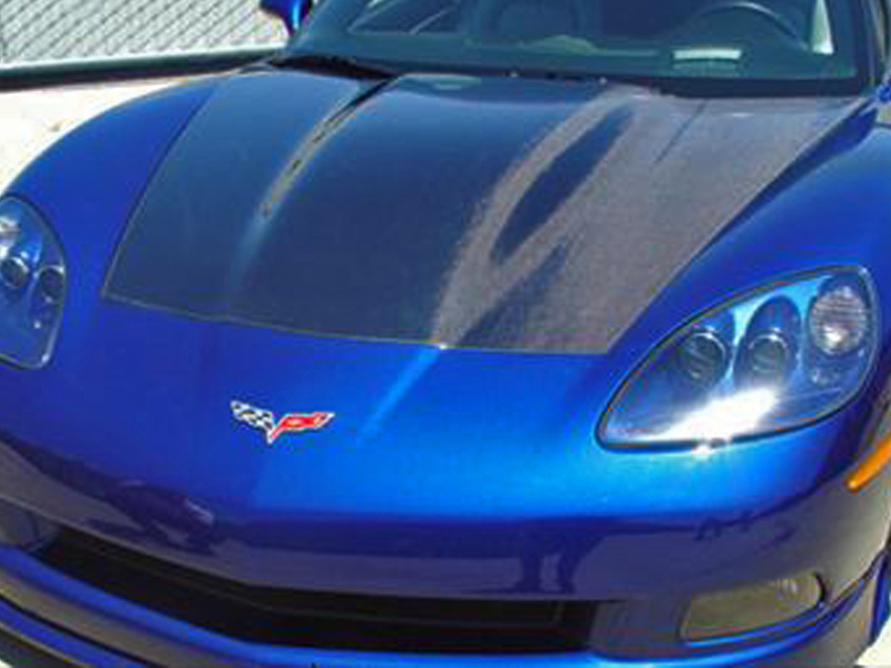 RK Sport Chevrolet Corvette C6 Carbon Fiber Supercharger Hood 2005-2013 ...