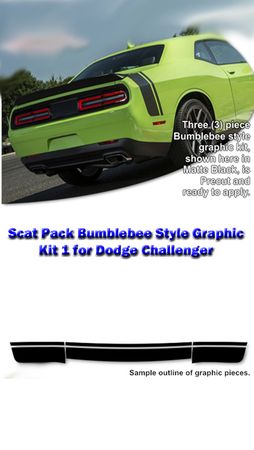 Scat Pack Bumblebee Style Graphic Kit 1 for 2008-2015 Dodge Challenger