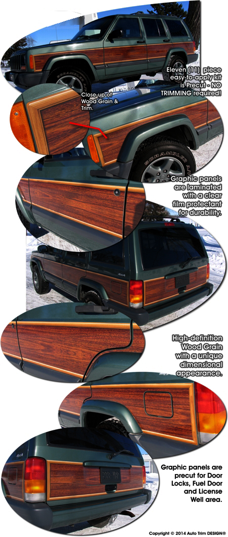 Wood Panel Graphics Kit 1 for Jeep Cherokee 1984-2001