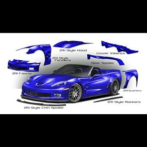 Corvette Wide Body Kit ZR1 Style : 2006-2013 Z06 & Grand Sport