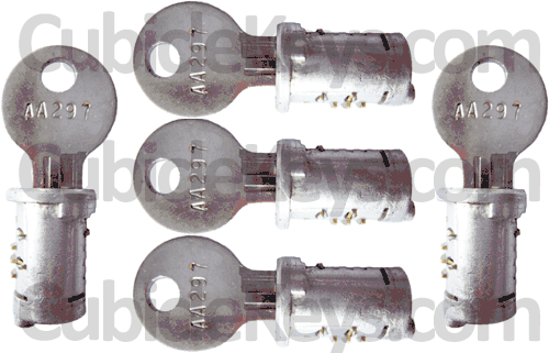 Set of Five Matching Specific Numbered Allsteel AA Lock Cores