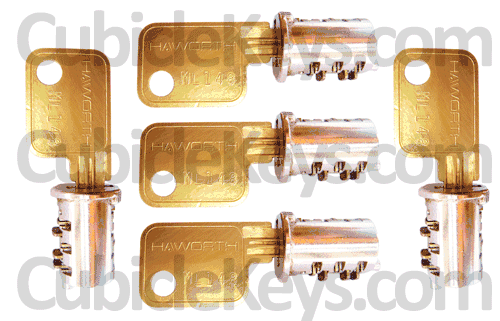 Set of Five Matching Specific Numbered Haworth ML Lock Cores