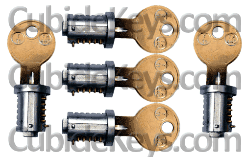 Five Teknion T Lock Cores