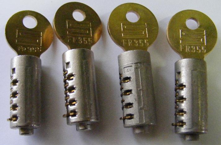 Set of Four Matching Steelcase FR Lock Cores