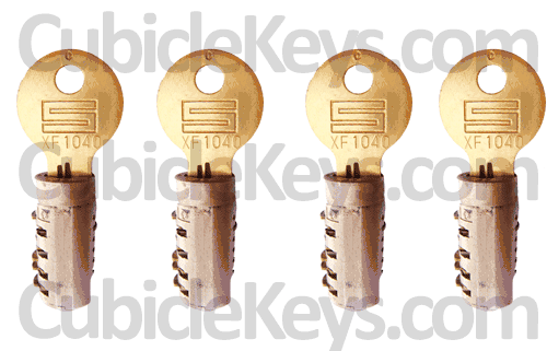Set of Four Matching Specific Numbered Steelcase XF Lock Cores