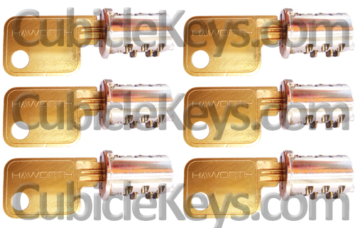 Set of Six Matching Specific Numbered Haworth KA Lock Cores