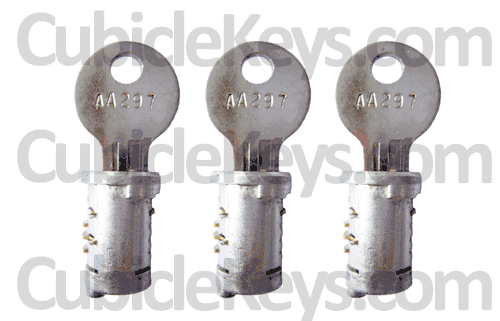 Set of Three Matching Specific Numbered Allsteel AA Lock Cores