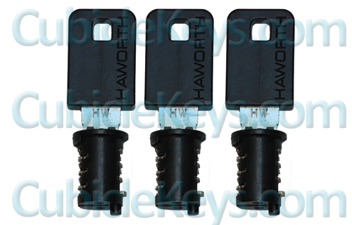 Three Haworth HW Lock Cores