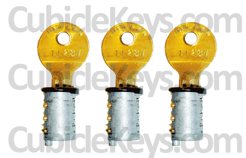 Set of Three Matching Specific Numbered Herman Miller LL Lock Cores