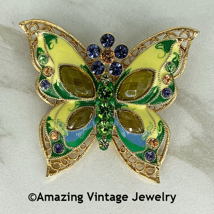 JEWELED BUTTERFLY Pin