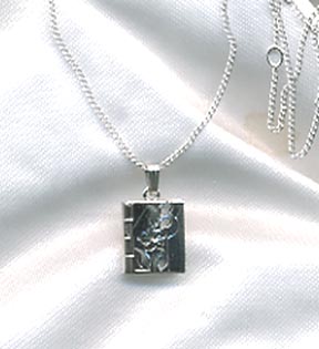 STERLING LOCKET Necklace - Book