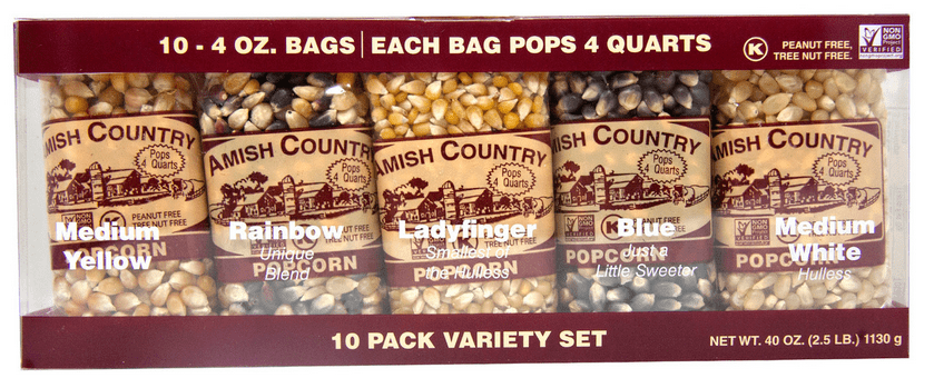 10 Variety Sampler Pack of Amish Country Popcorn at Firehouse Flavors