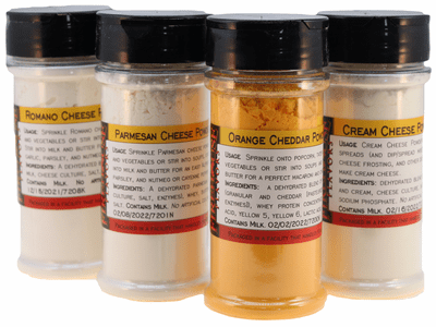 4 Spice Jar Dehydrated Cheese Powder Sampler Pack at Firehouse Flavors