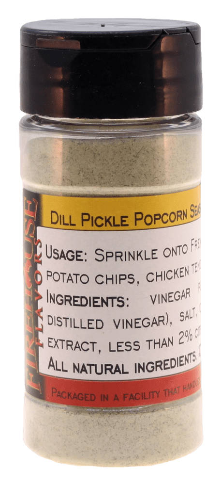 Dill Pickle Popcorn Seasoning Powder in a Spice Jar by Firehouse Flavors