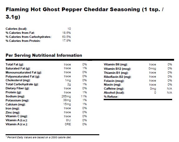 Flamin' Hot Ghost Pepper & Cheddar Popcorn & Snack Seasoning Sold by ...
