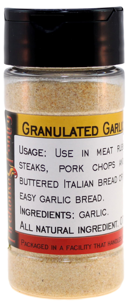 Dry Garlic Granules in a Spice Jar at Firehouse Flavors