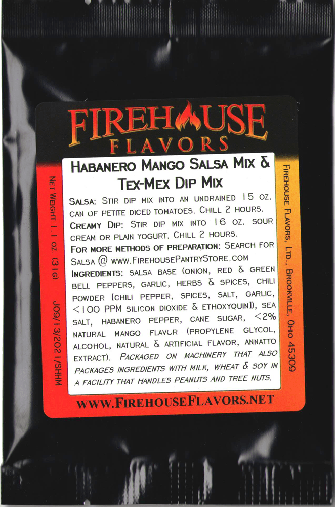 Spicy Hot Habanero Mango Salsa Mix & Dip Mix by Firehouse Flavors