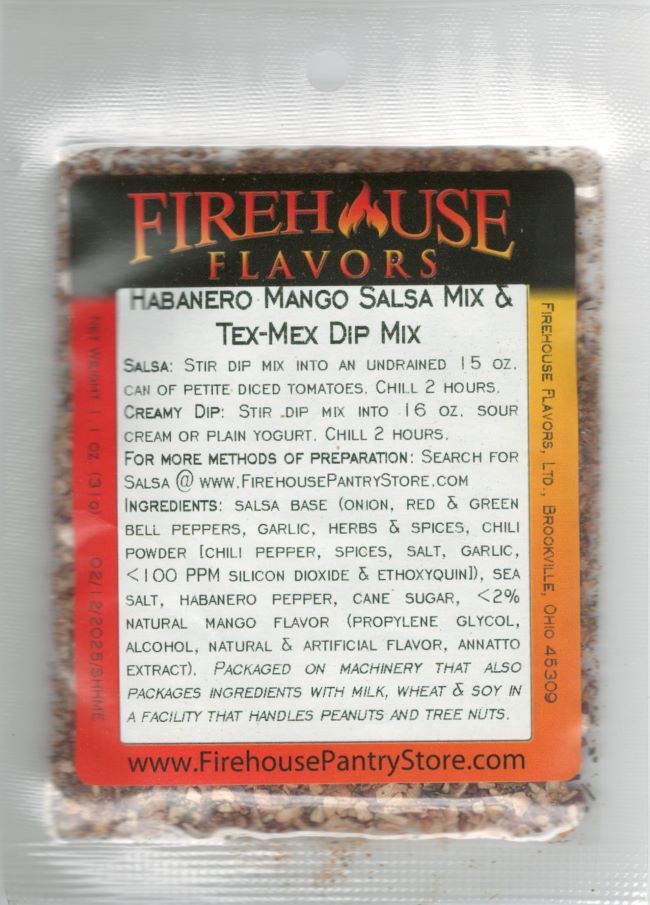 Spicy Hot Habanero Mango Salsa Mix & Dip Mix by Firehouse Flavors
