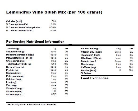10 Lbs. Bulk Lemon Drop Vino Slush Mix by Firehouse Flavors