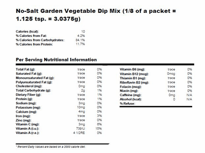 Bulk No Salt Garden Vegetable Dip Mix by Firehouse Flavors