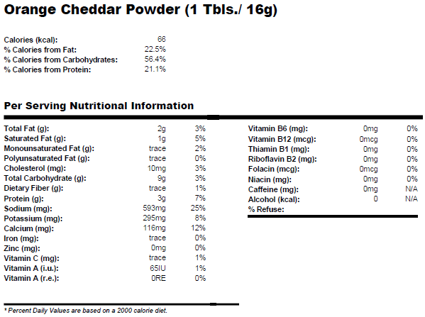 5 Pounds of Dry Yellow Cheddar Cheese Powder at Firehouse Flavors