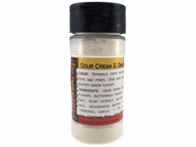 Sour Cream & Onion Seasoning Powder in a Spice Jar at Firehouse Flavors