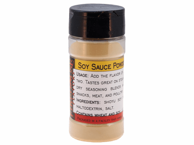 Dry Soy Sauce Powder in a Spice Jar by Firehouse Flavors