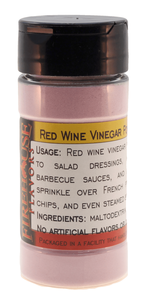 Dehydrated Red Wine Vinegar Powder in a Spice Jar by Firehouse Flavors