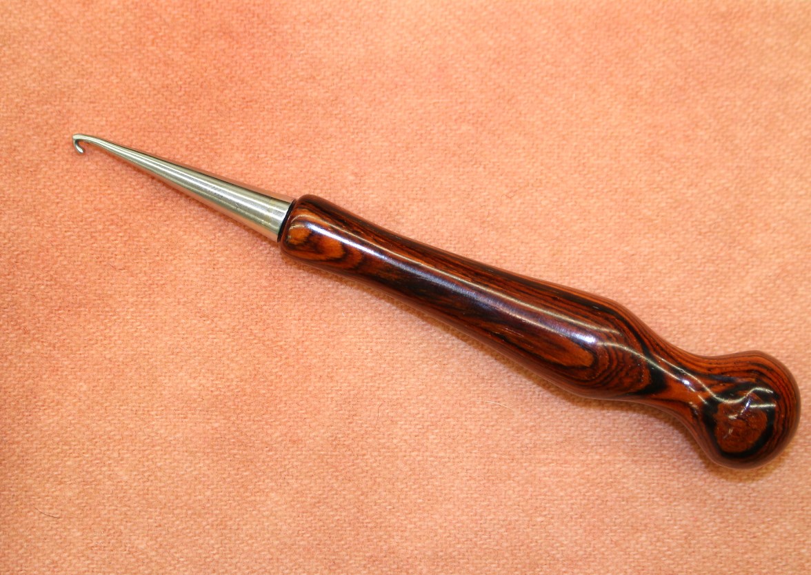 Miller Fat Shank Hook Cocobolo Ergo Handle B for Primitive Rug Hooking ...