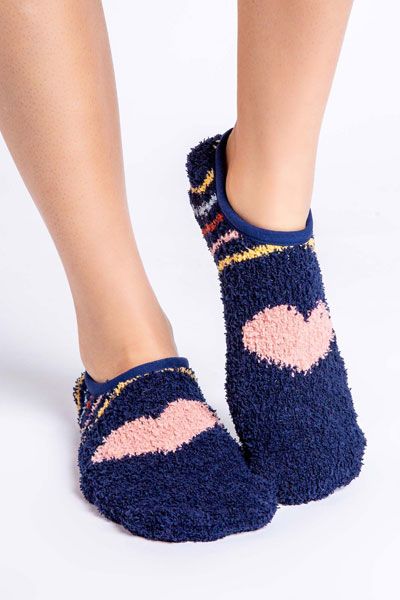 PJ Salvage Heart Slipper Socks : Think Her