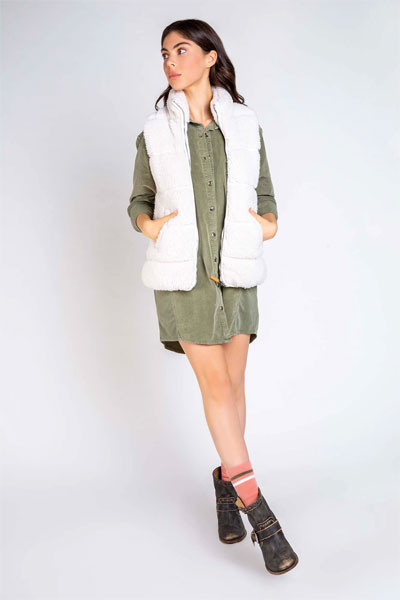 PJ Salvage Ivory Cozy Cuddlers Vest : Think Her