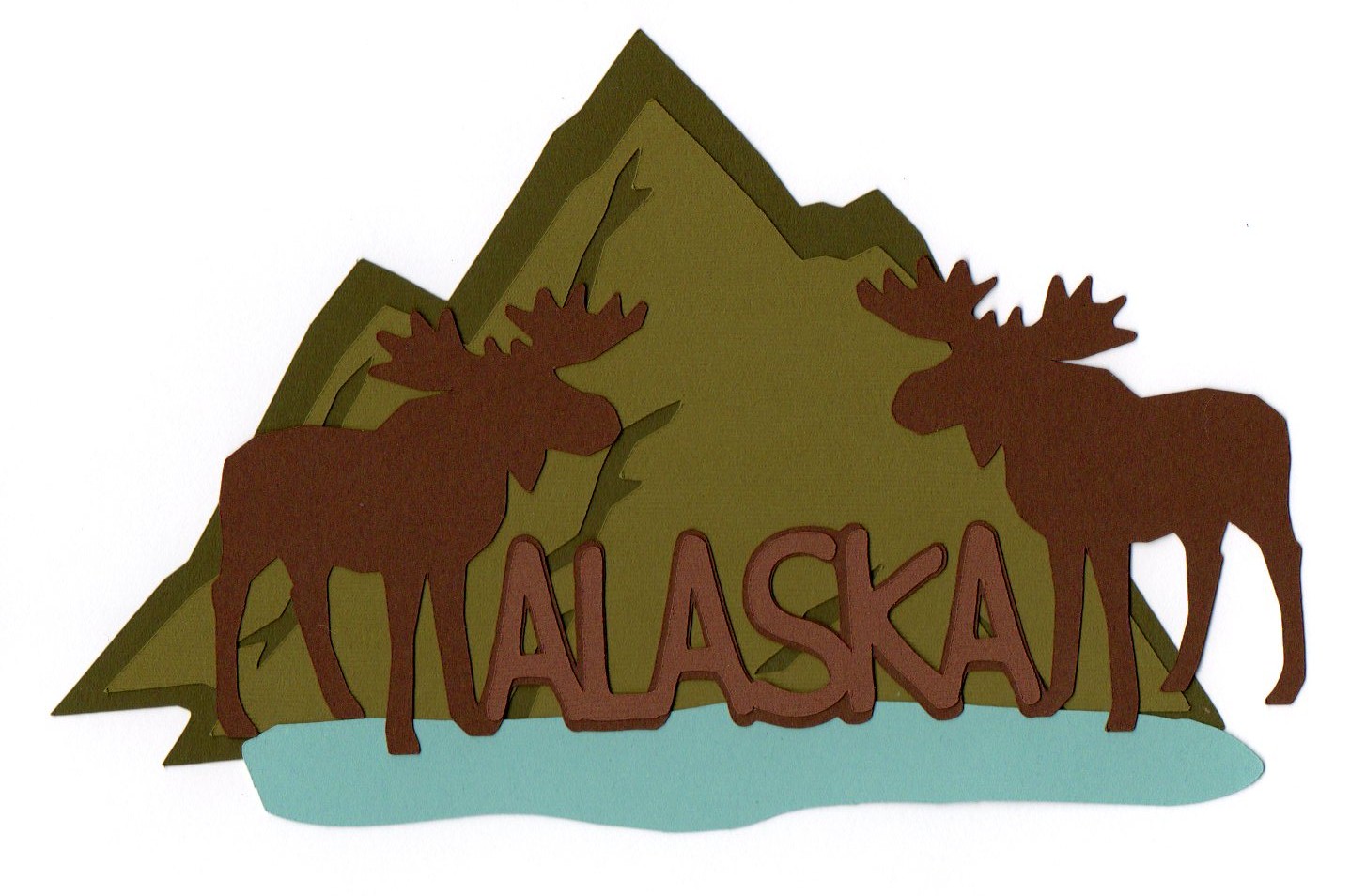 Alaska Layered Cut Out for Scrapbooking with Moose