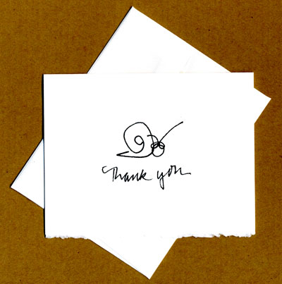 Classic Thank You Fast Snail Note - Set of 8