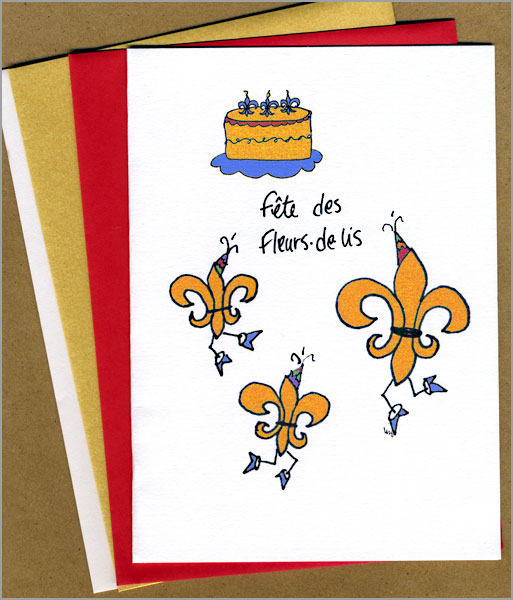 Fleurs-de-Lis Party Birthday Card from Fast Snail Creative Greetings ...