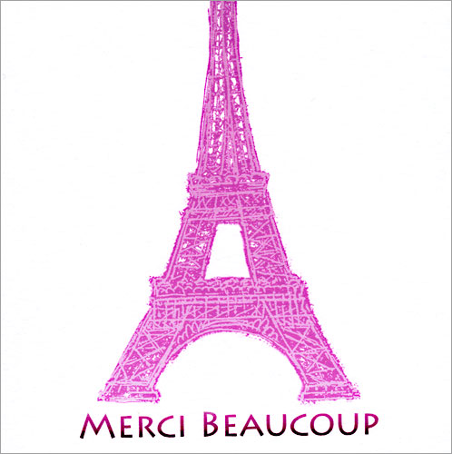 Eiffel Tower Pink Merci Beaucoup Notes from Fast Snail