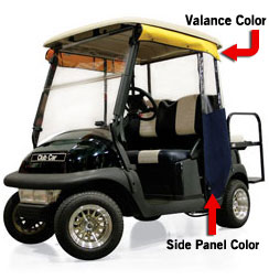 Custom Fit EZGO RXV Enclosures - In Stock - Track style with hooks