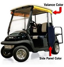 Custom Fit EZGO RXV Enclosures - In Stock - Track style with hooks