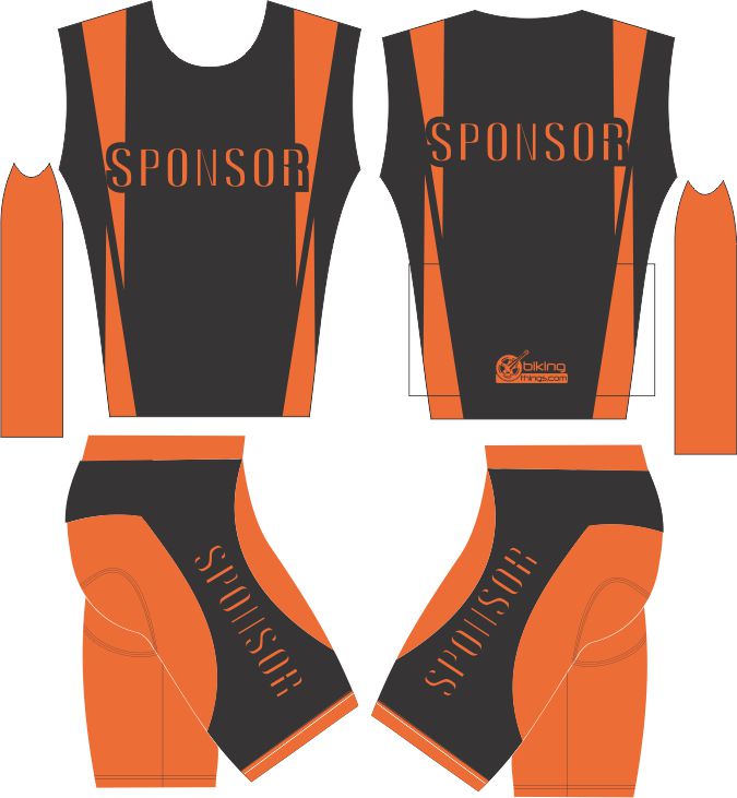 Semicustom Tri Kit, Tri Top and Shorts Black and Orange Tri Kit, easy ...