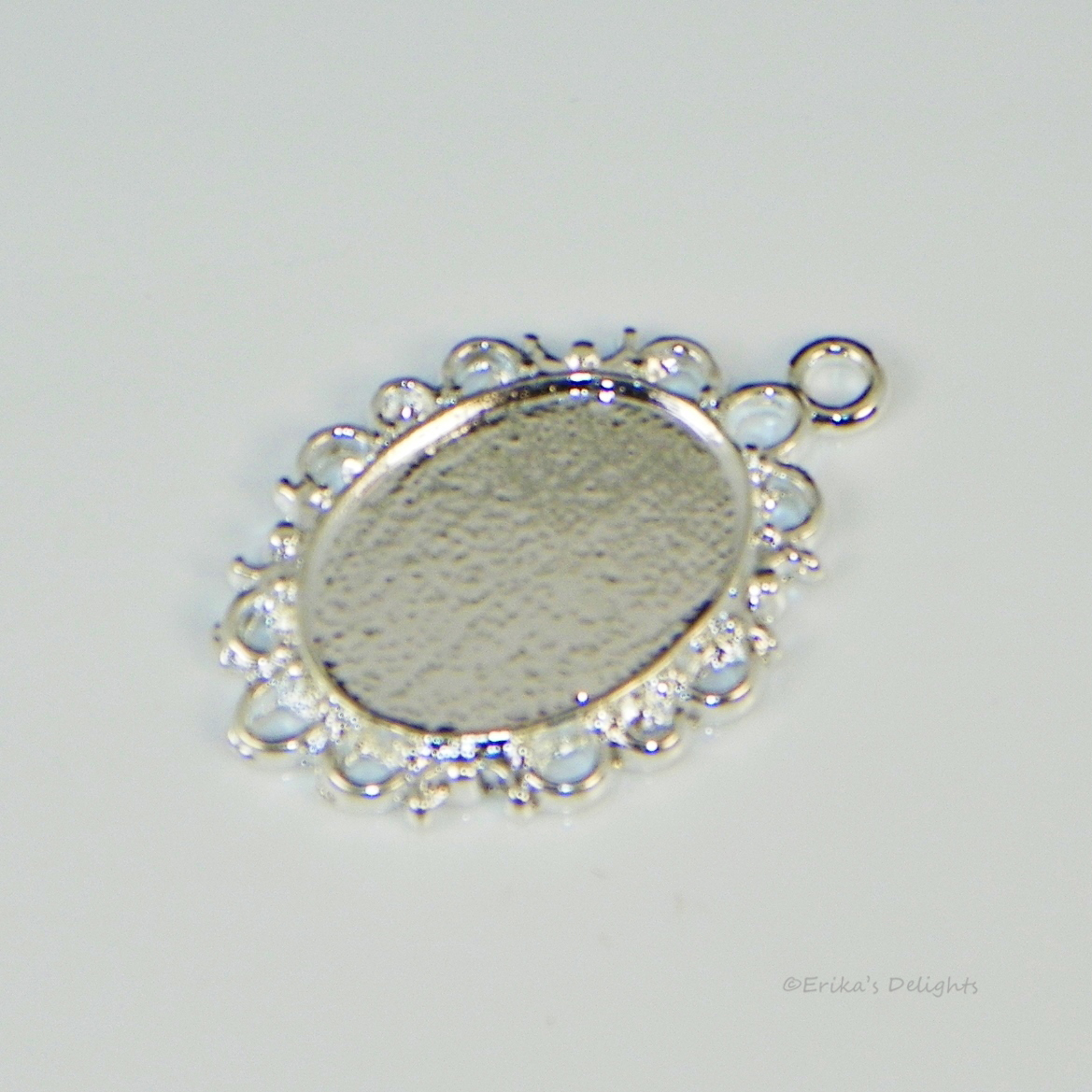 18x13 Oval Silver Plated Cameo Cabochon (Cab) Drop Setting