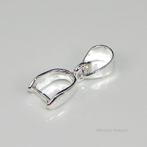 Silver Plated Pinch Clip Bail 15x5mm